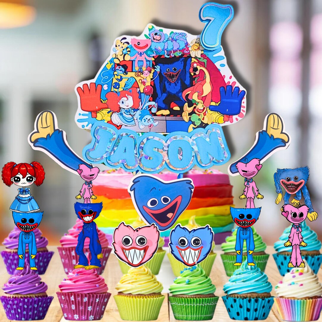 Huggy Horror Cartoons Personalized Cake Cupcake Topper Glitter Shaker ...