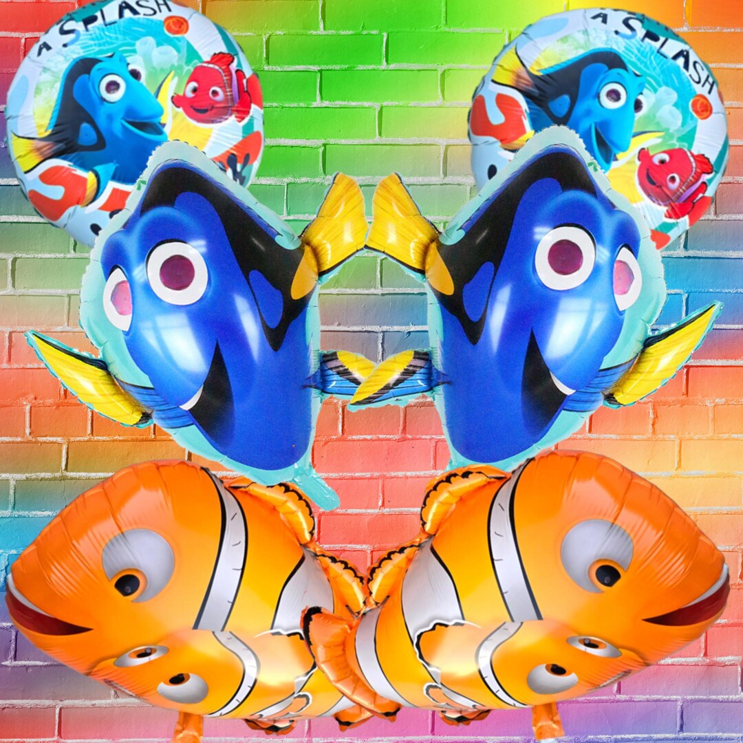 6CT Finding Nemo Dory BALLOONS Bouquet Happy Birthday Supplies ...