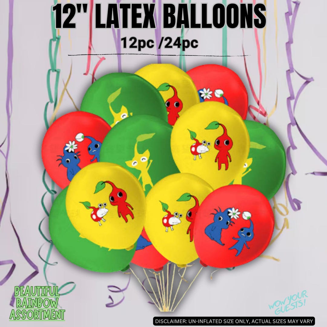 Set Pikmin Game BALLOONS Bouquet Happy Birthday Supplies Decorations ...