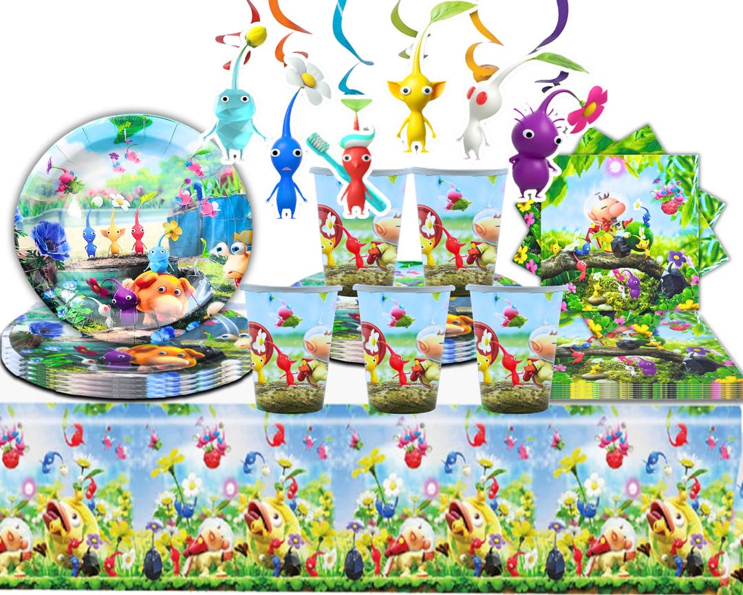 Set Pikmin Game Tableware Hanging Swirls Honeycomb Banner Bracelets ...