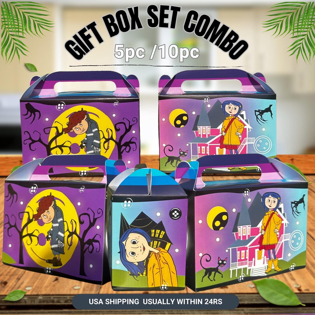 Set Gift Box Coraline Party Decoration Supplies Centerpiece Favor Gift ...
