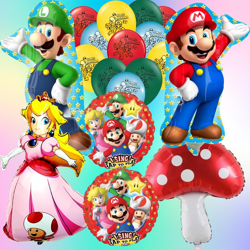Mario Balloons - Etsy