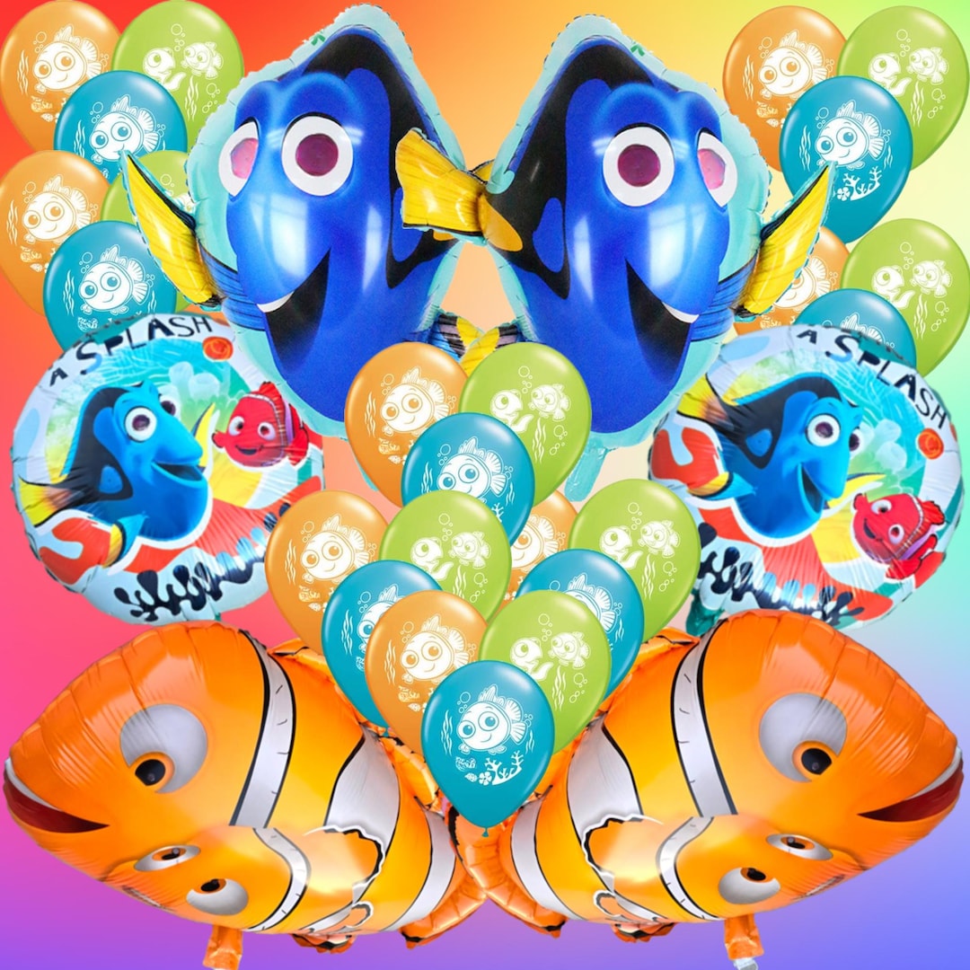 Set Finding Nemo Dory BALLOONS Bouquet Happy Birthday Supplies ...