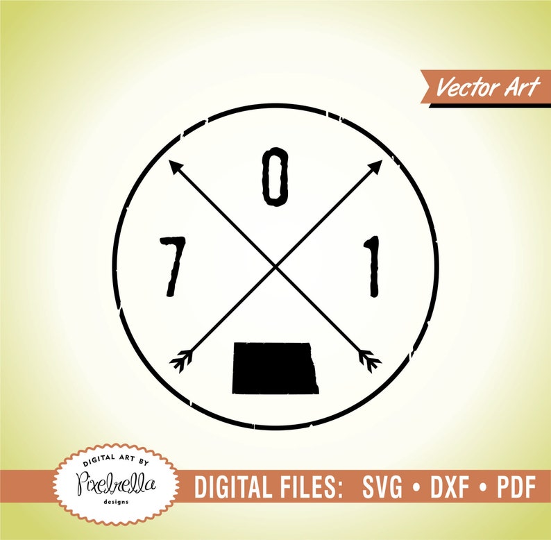 North Dakota Area Code SVG dxf PDF 701 cut files vector | Etsy