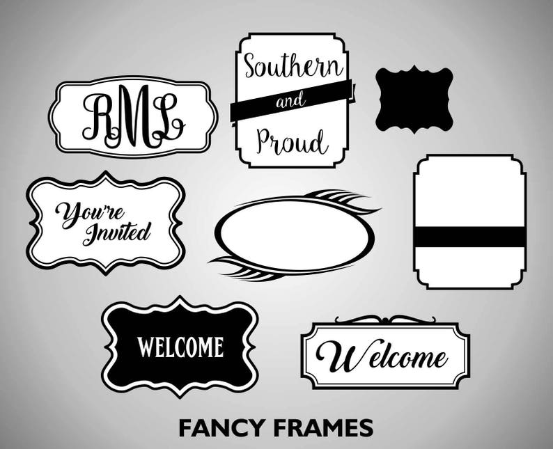 Fancy Frames Label Border DIY Text Svg Dxf Eps PDF | Etsy