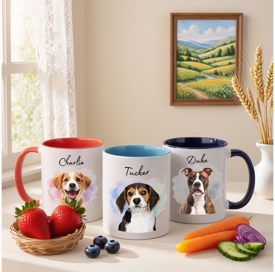 Custom Pet Photo & Name Mug, Personalized Dog Coffee Cup, Personalized ...