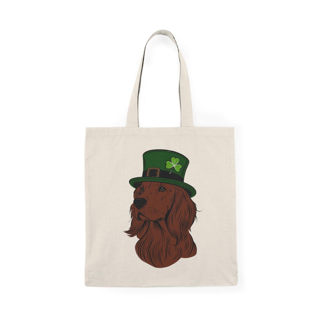 Irish Setter Tote Bag, St. Patrick's Day Tote, Natural Canvas Bag ...