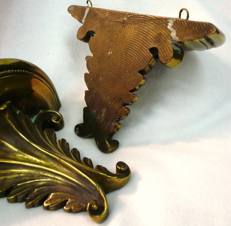 Pair of Brass Clad Carved Bookends or Brackets With Classical Styling ...