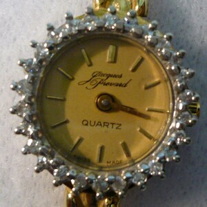 Jacques Prevard 14 KT Gold and Diamond Watch Bracelet - Etsy