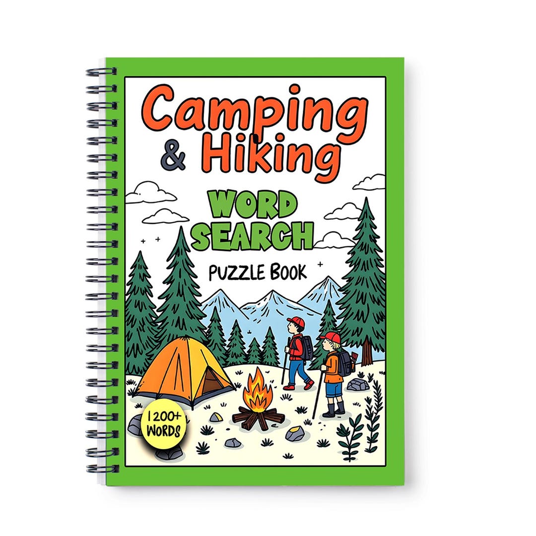 Camping and Hiking Word Search Puzzle Book | Printable PDF Stress ...