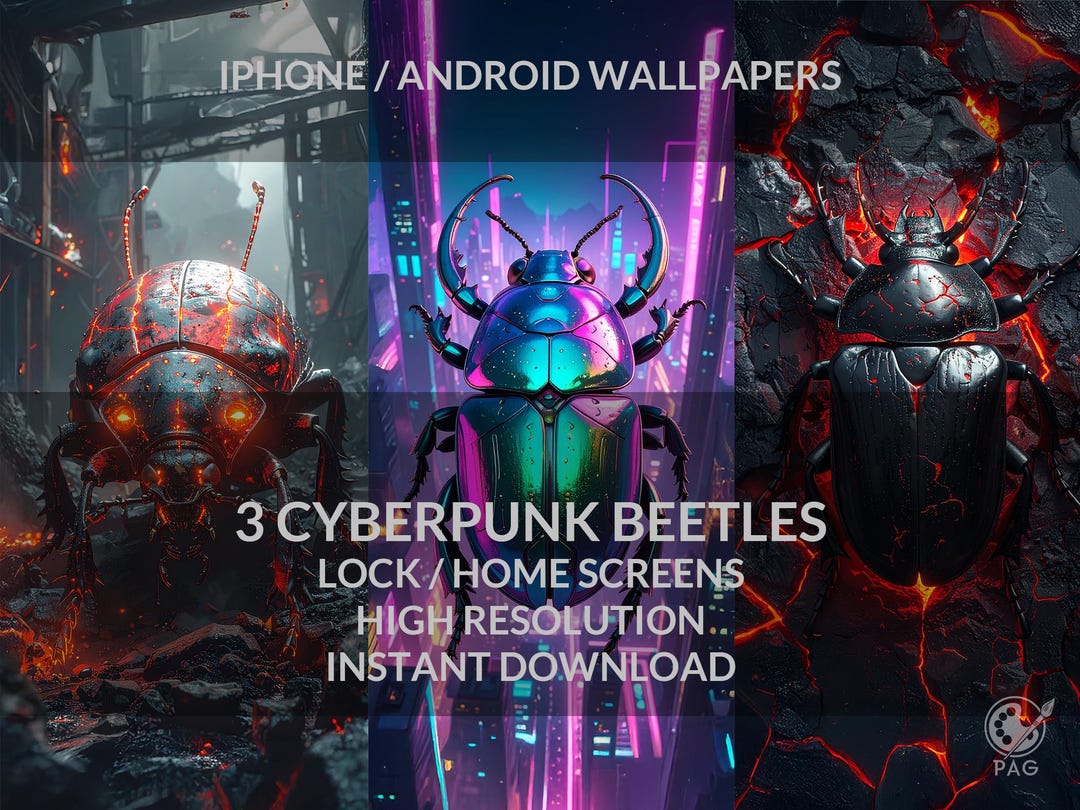 Cyberpunk Beetle Phone Wallpapers, Lock and Home Screens, Futuristic ...