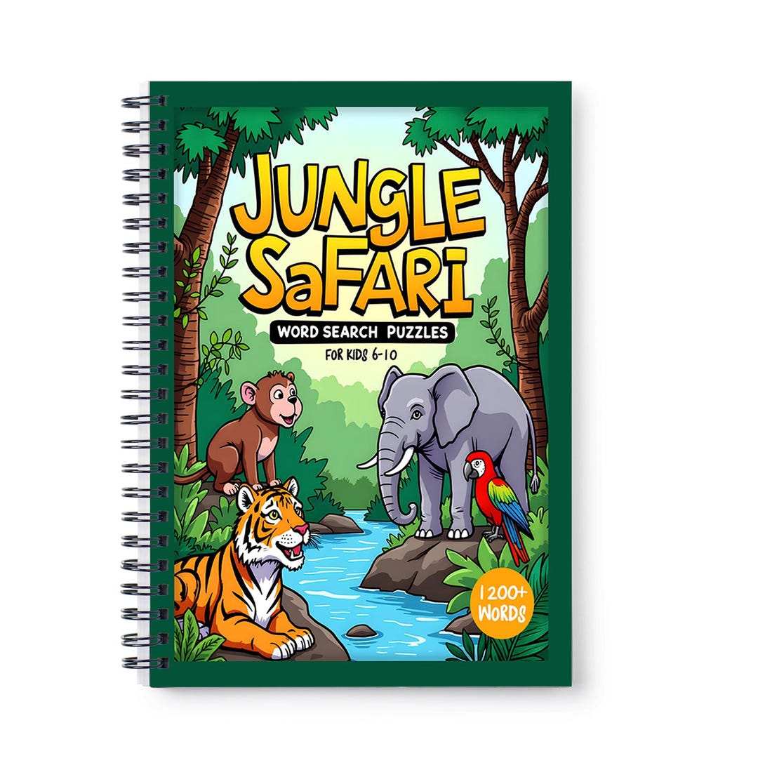 Jungle Safari Word Search Puzzle Book | Printable PDF | 102 Large Print ...