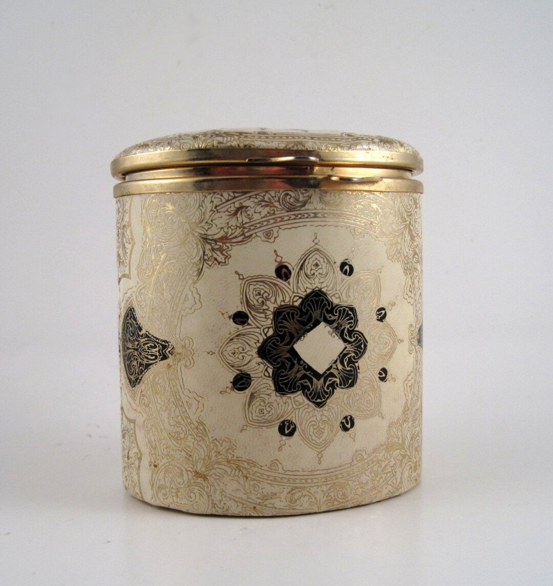 Vintage Leather Covered Box - Etsy