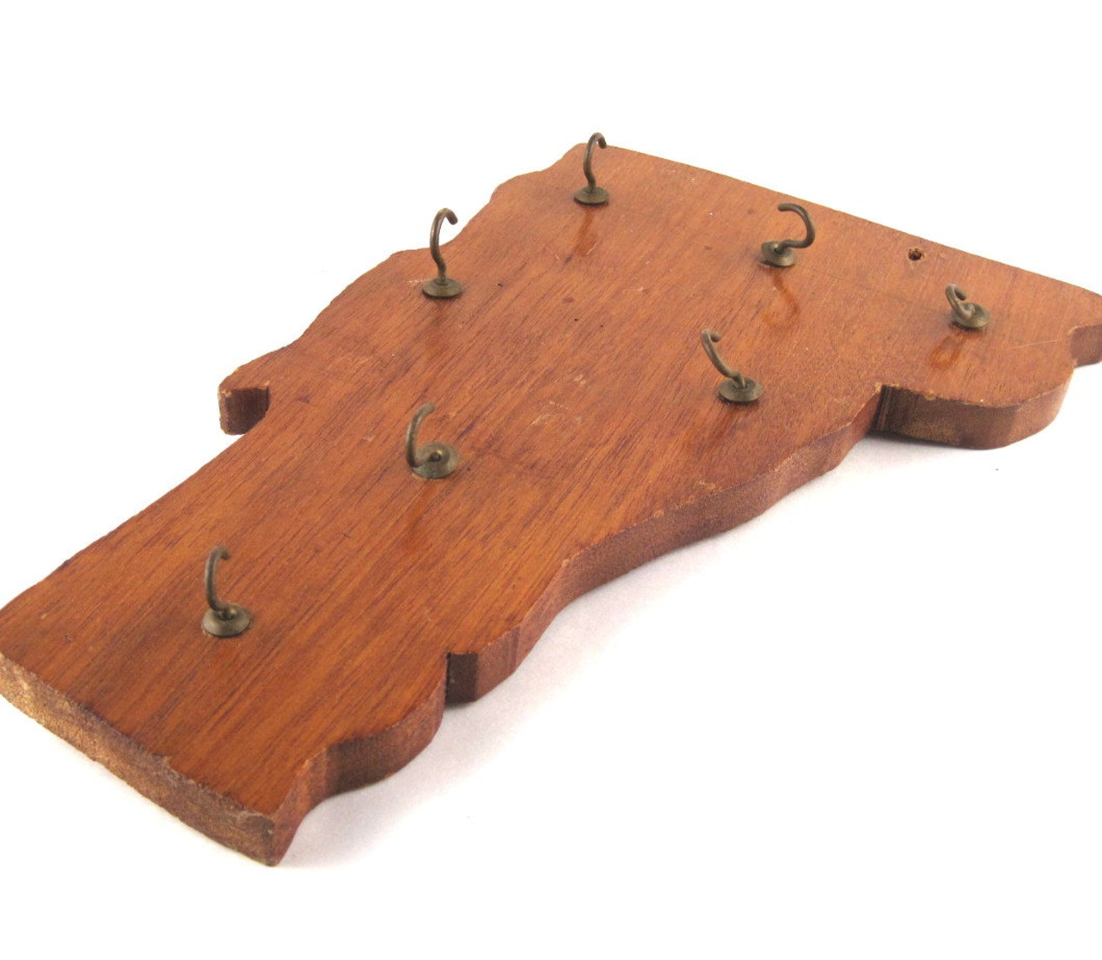 Vintage Wood Key Rack Shaped Like Vermont Vermont Wood Rack Hand ...