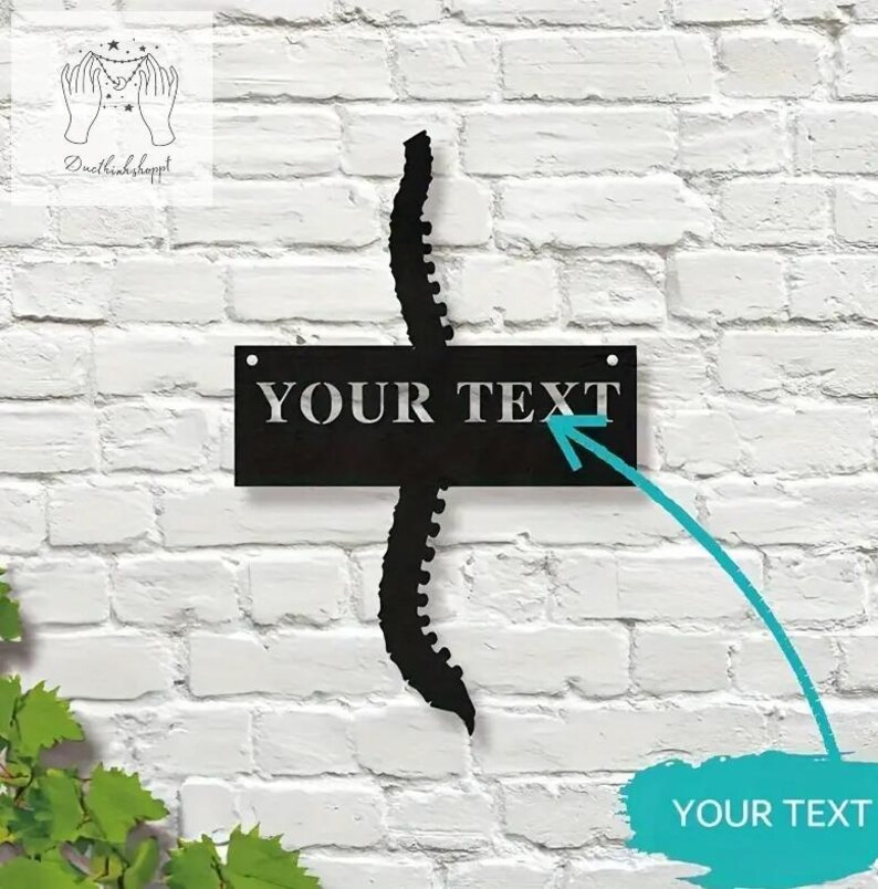 Customizable Modern Metal Spine Sign – Personalized Chiropractic Office ...