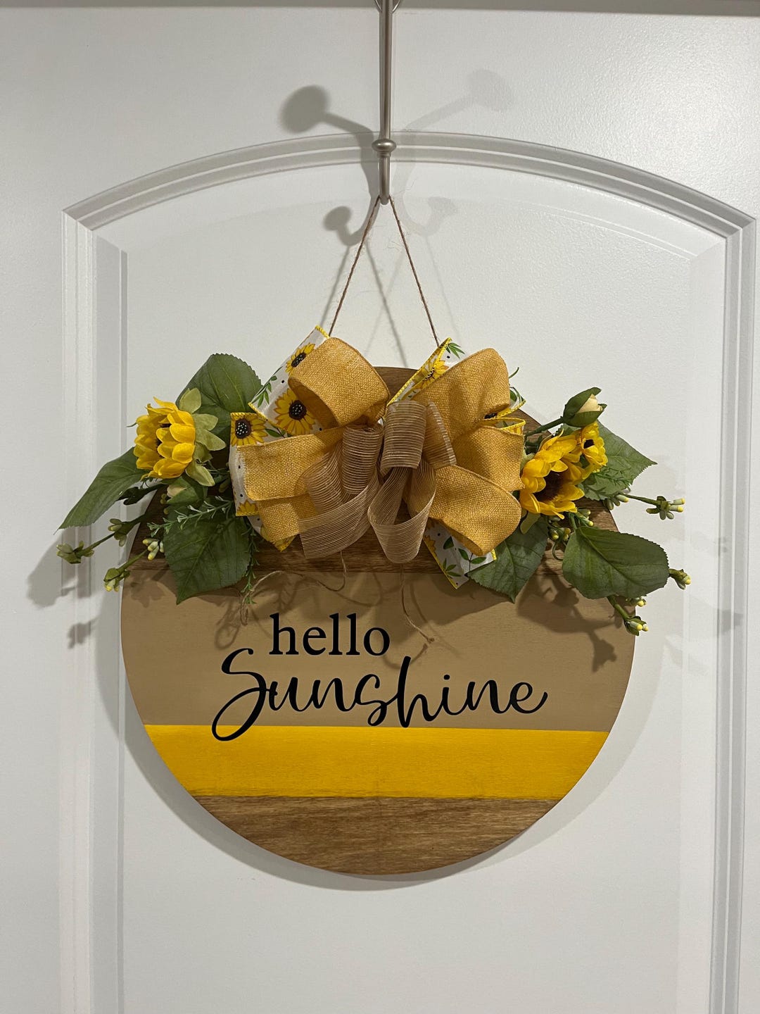 Hello Sunshine Door Hanger Porch Sign - Etsy
