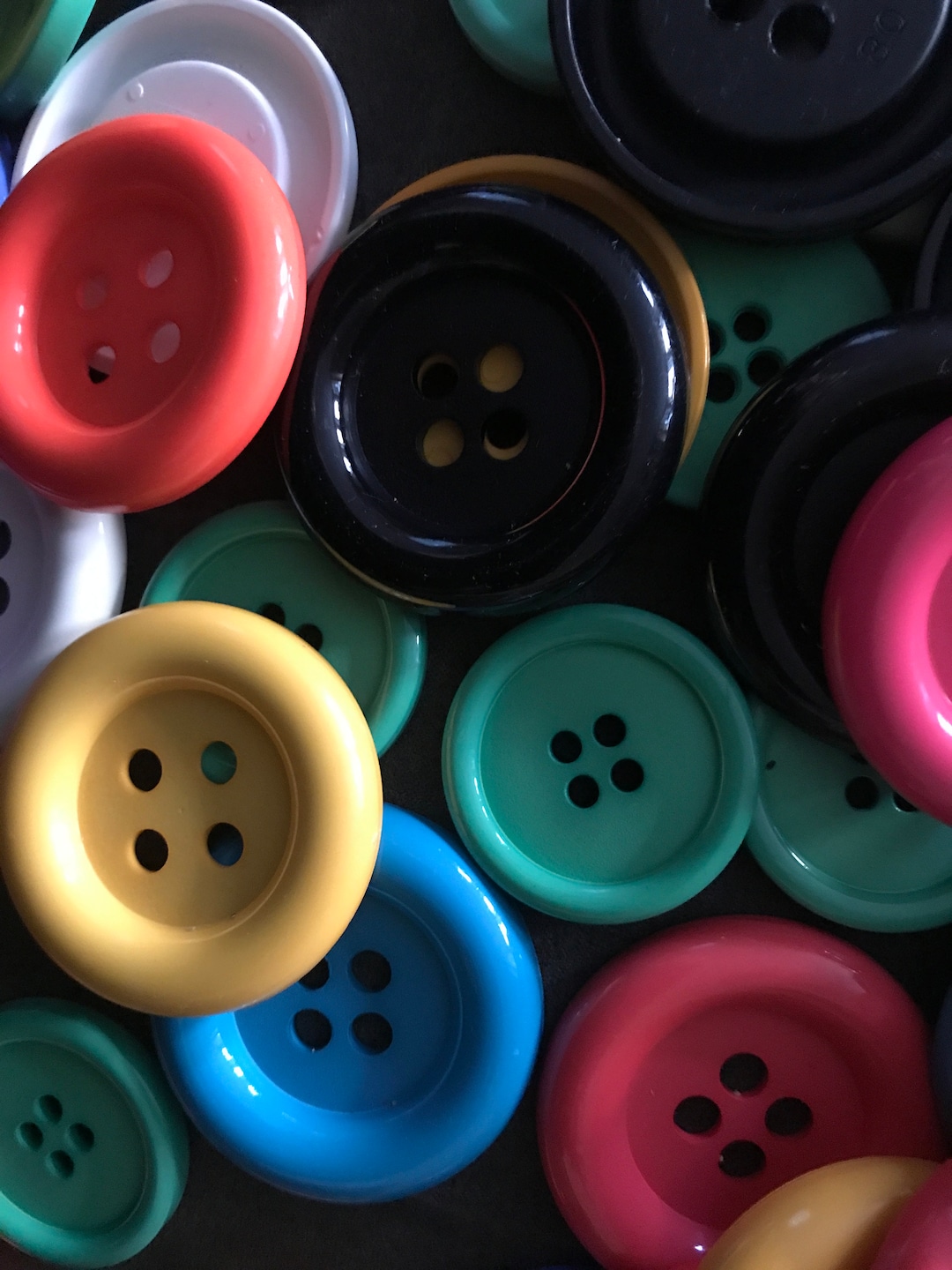 100 Extra Large Jumbo Clown Buttons Assorted Colors/sizes 4 Hole Sew ...
