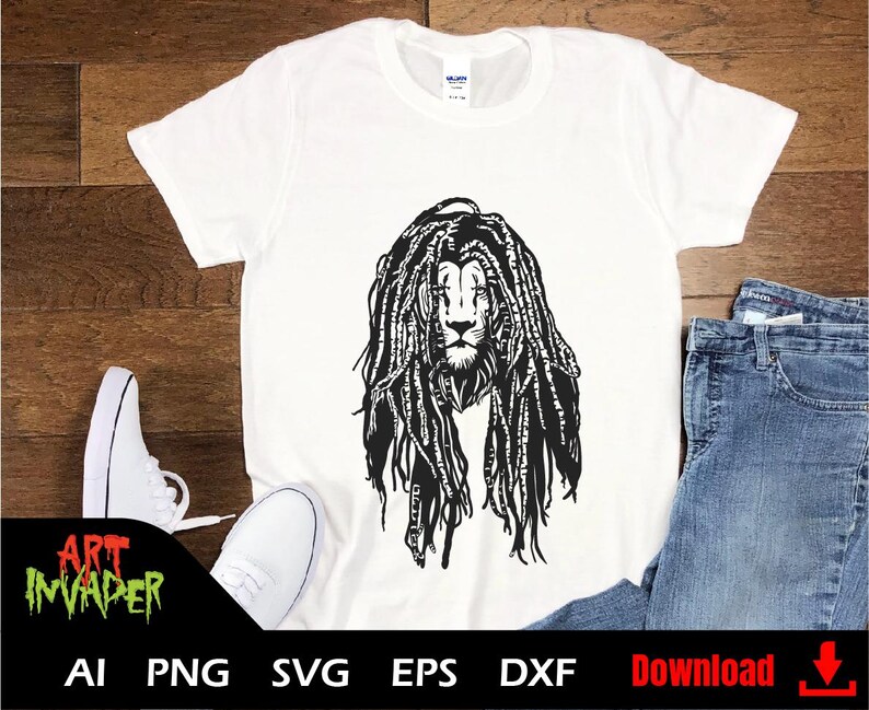 Rasta Lion Svg, Dreadlocks Lion Head Clipart, Tribal Lion Png, Reggae ...