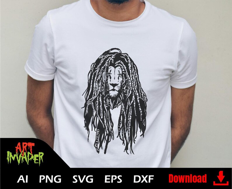 Rasta Lion Svg, Dreadlocks Lion Head Clipart, Tribal Lion Png, Reggae ...