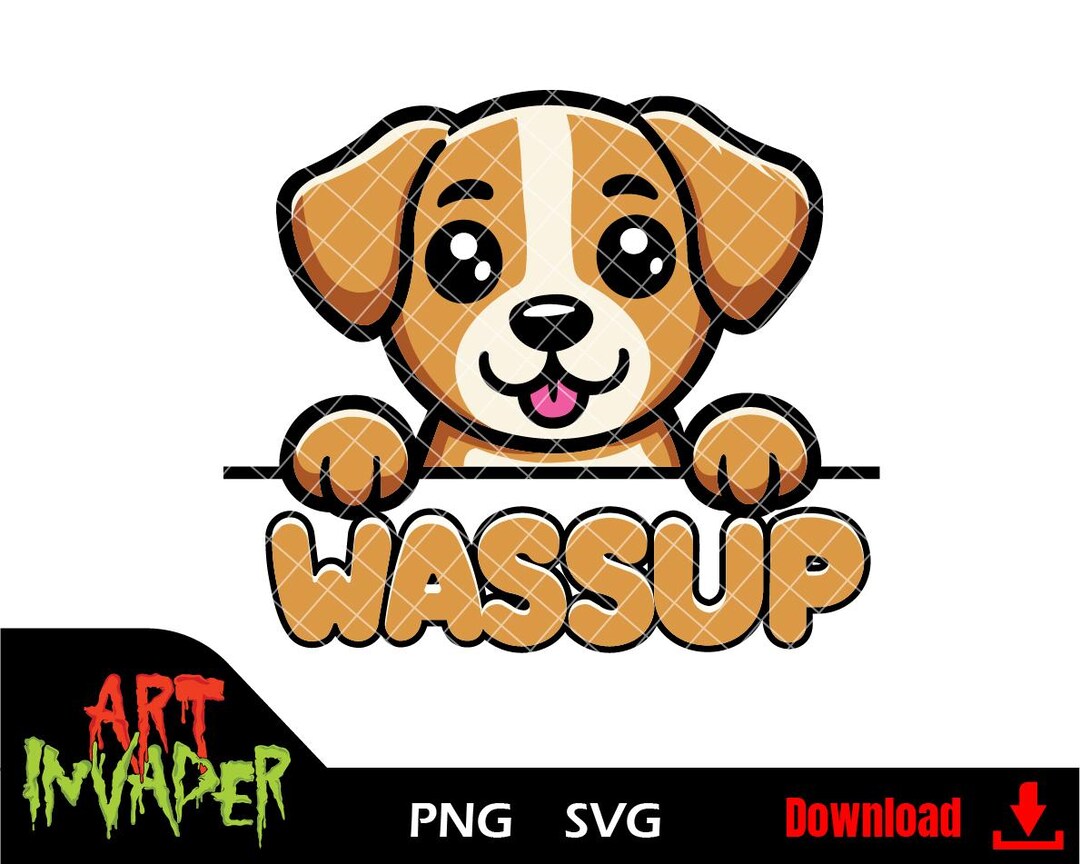 Kawaii Dog Svg, Peeking Puppy Svg, Wassup Cute Puppy Stickers, Funny ...
