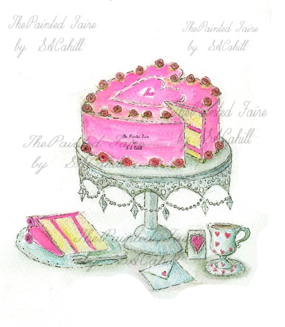 Valentine Clip Art, Valentine Cake, Valentine Sweets Graphics, Digital ...