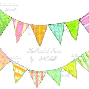 Pennant Banner Clip Art, Digital Banner, Clip Art Bunting, Clip Art ...