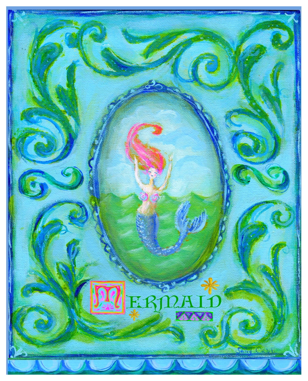 Mermaid Print, Mermaid Printable, Mermaid Wall Art, Instant Download ...