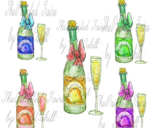 Champagne Clip Art Champagne Graphics Party Clip Art - Etsy