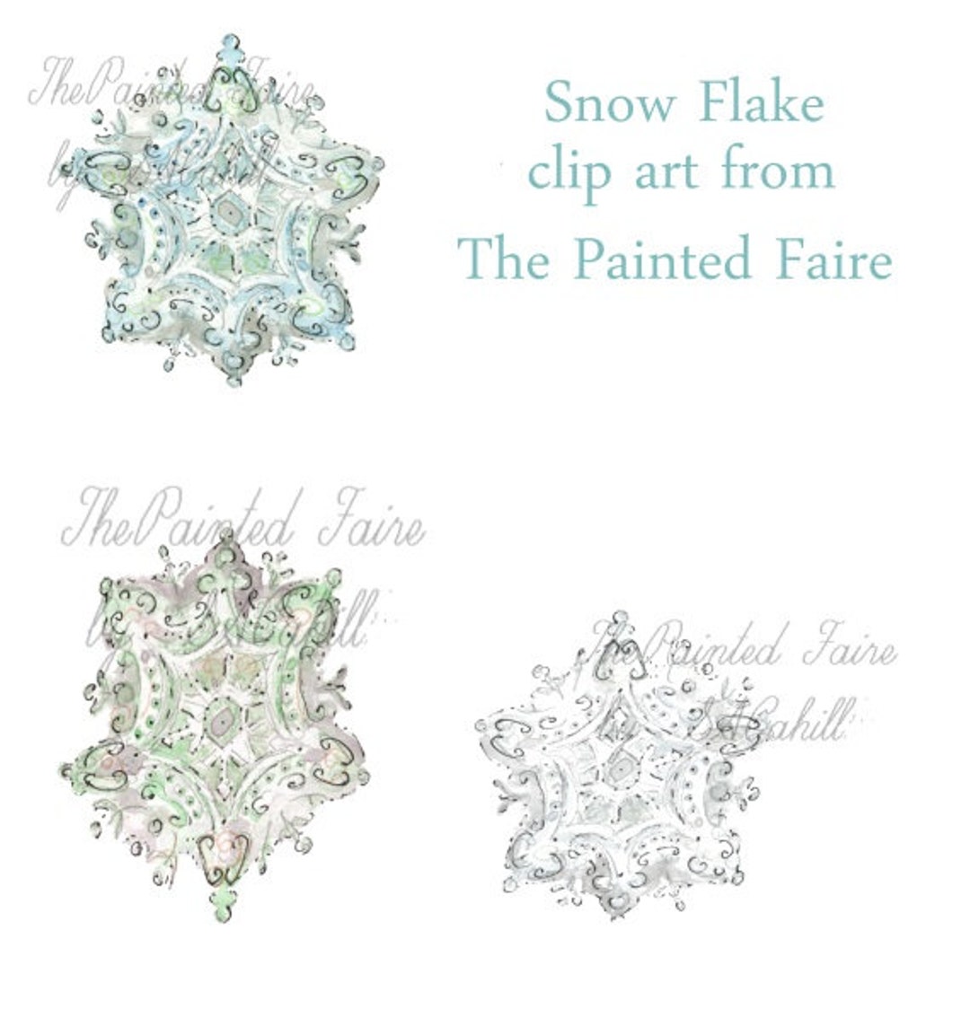 Snow Flake Clip Art, Winter Clip Art, Digital Snow Flake, Snow Graphics ...