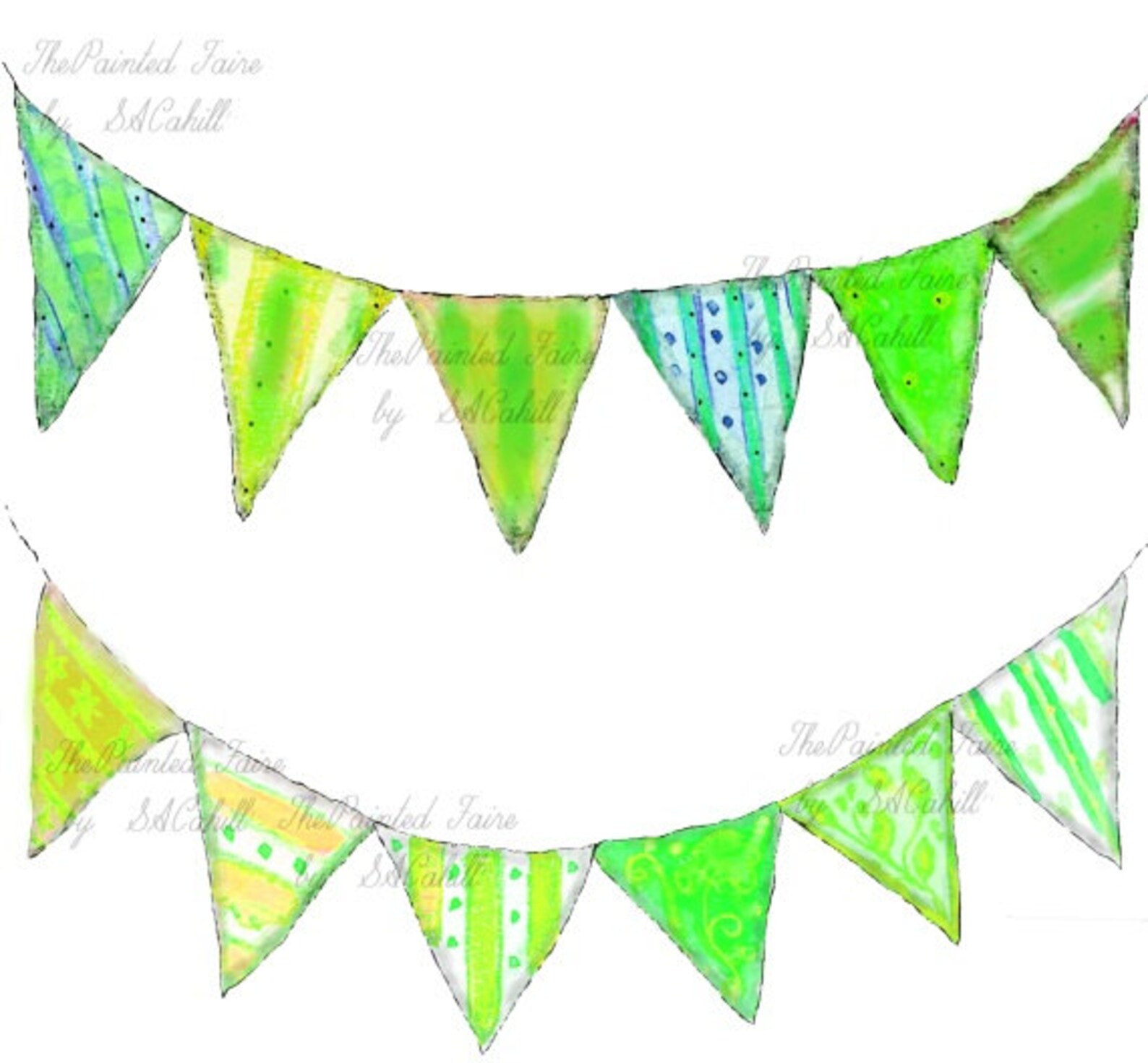 Pennant Banner Clip Art, Digital Banner, Clip Art Bunting, Clip Art ...