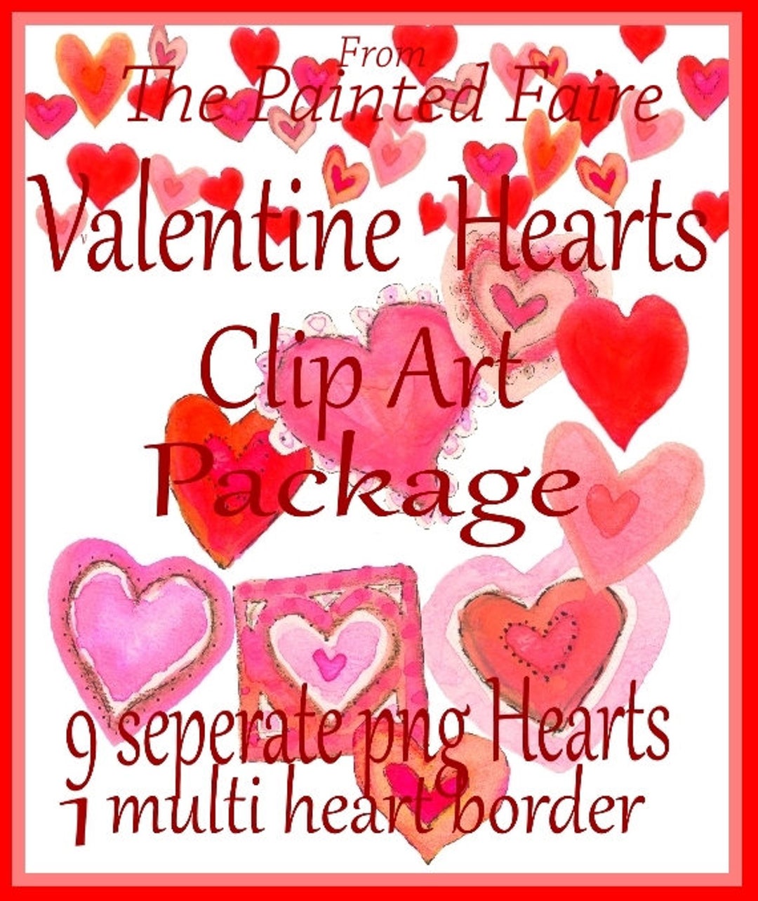 Valentine Hearts Clip Art, Commercial Use Heart Clip Art, Pink Hearts ...