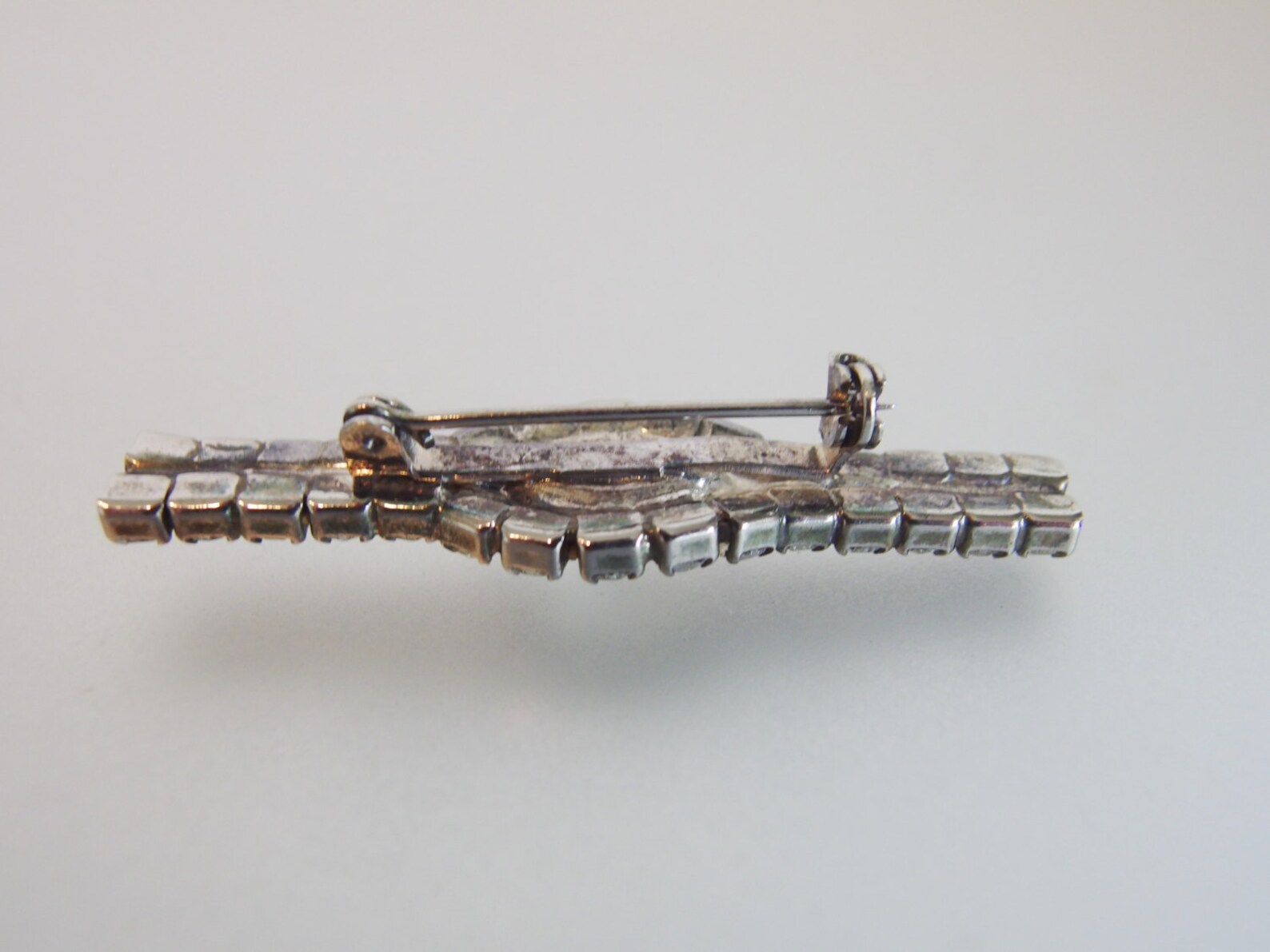 Vintage Modern Sparkling Clear Rhinestone Bar Pin Brooch - Etsy