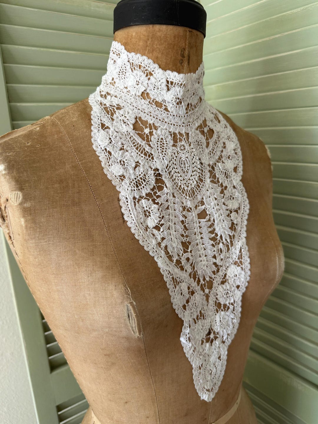 Antique Edwardian High Neck Battenberg Lace Bib Collar - Etsy