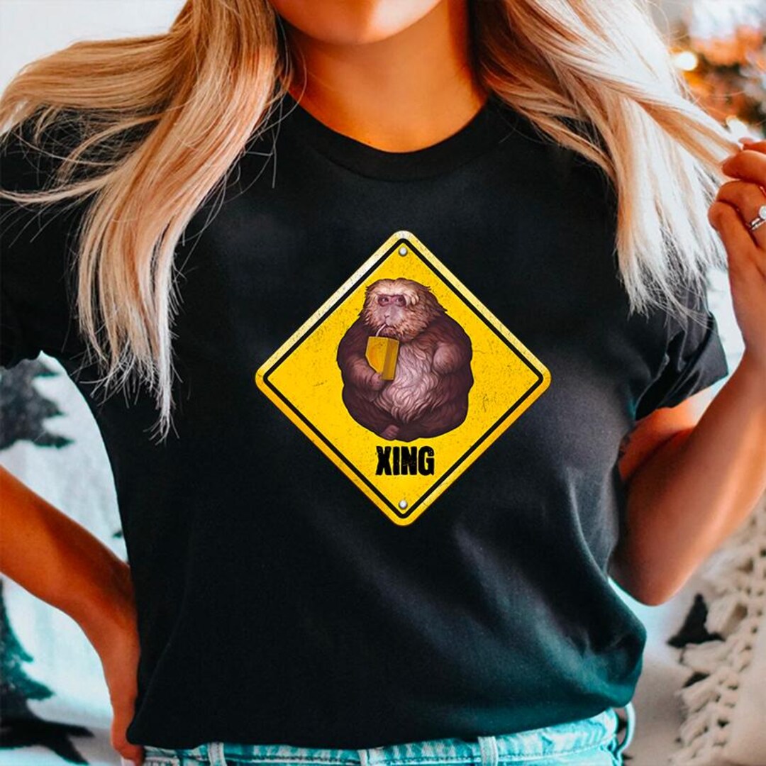 Xing Xing Monkey Funny Meme T-shirt Crossing Sign Viral Trend Tee - Etsy