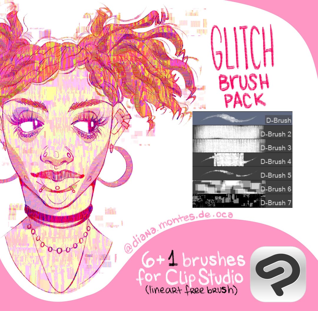 Glitch Brush Pack for Clip Studio Paint / Glitch Art / Changes Colors ...