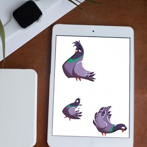 Funny Digital Pigeon Stickers | Printable Bird Stickers for Planners ...