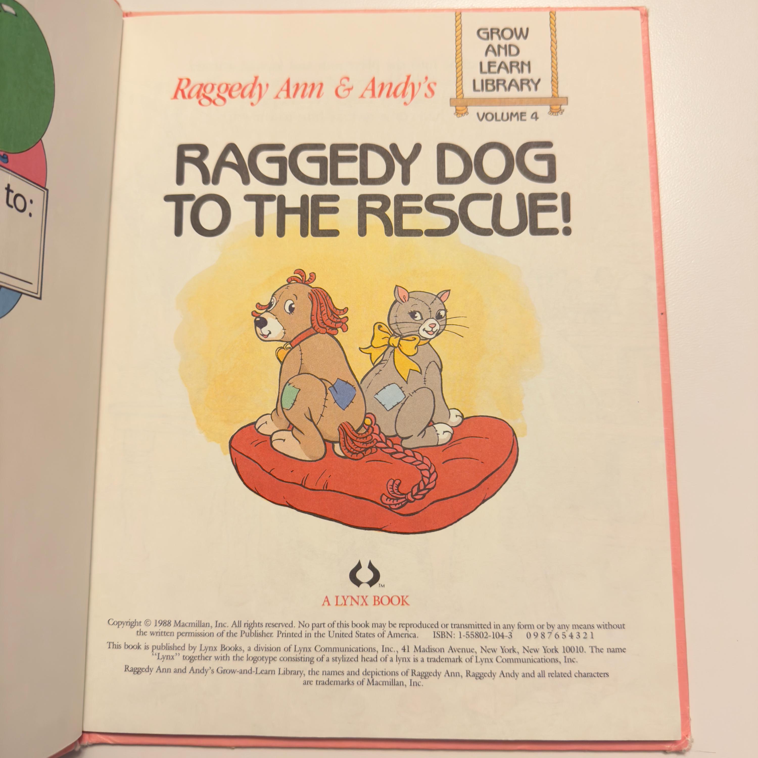 1988 Raggedy Ann & Andy Raggedy Dog to the Rescue Volume 4 - Used ...