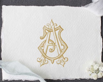 Custom Interlocking AJ JA Wedding Monogram Logo Printable Digital ...