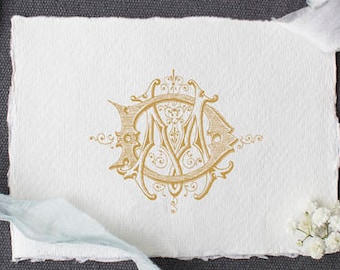 Vintage Wedding Monogram Logo MD DM Duogram M D Intertwined Monogram ...