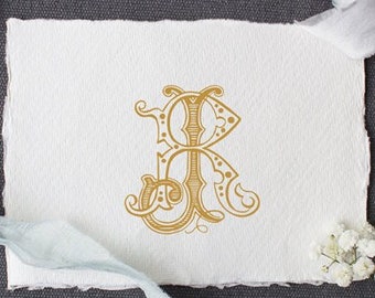 Custom Interlocking JR RJ Wedding Monogram Printable Digital Download ...