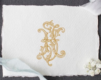 L & J Vintage Monograms, Wedding Monogram, Digital Download, Interwoven ...