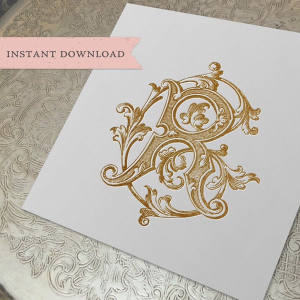Antique Monogram Rc - Etsy