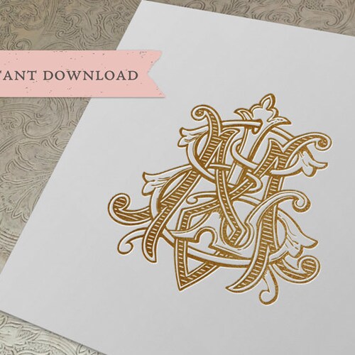 3 Initial Vintage Monogram CCE Three Letter Wedding Monogram - Etsy