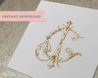 Interlocking Wedding Monogram CJ JC Interlocking Monogram - Etsy