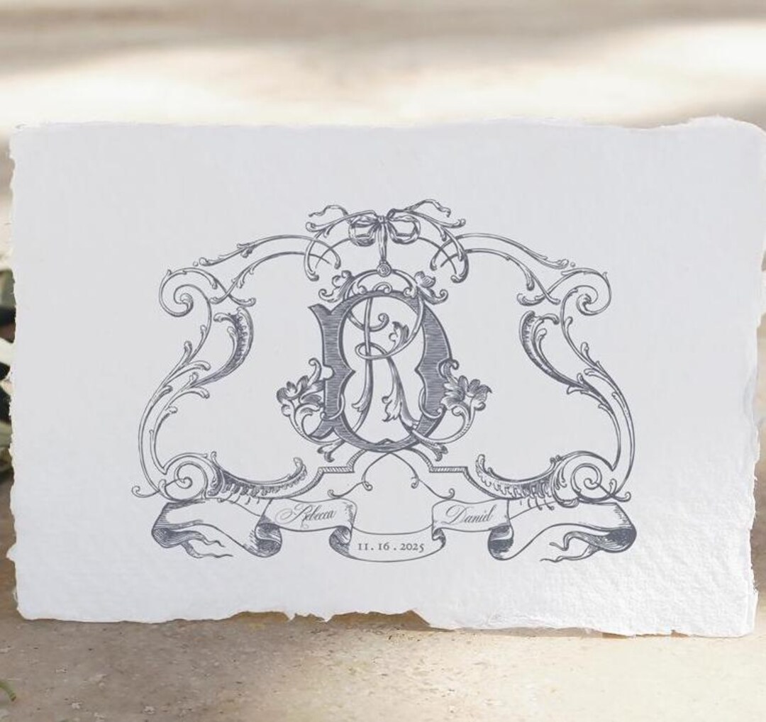 Romantic Horizontal Crest Design Customized With Any Existing Monogram ...