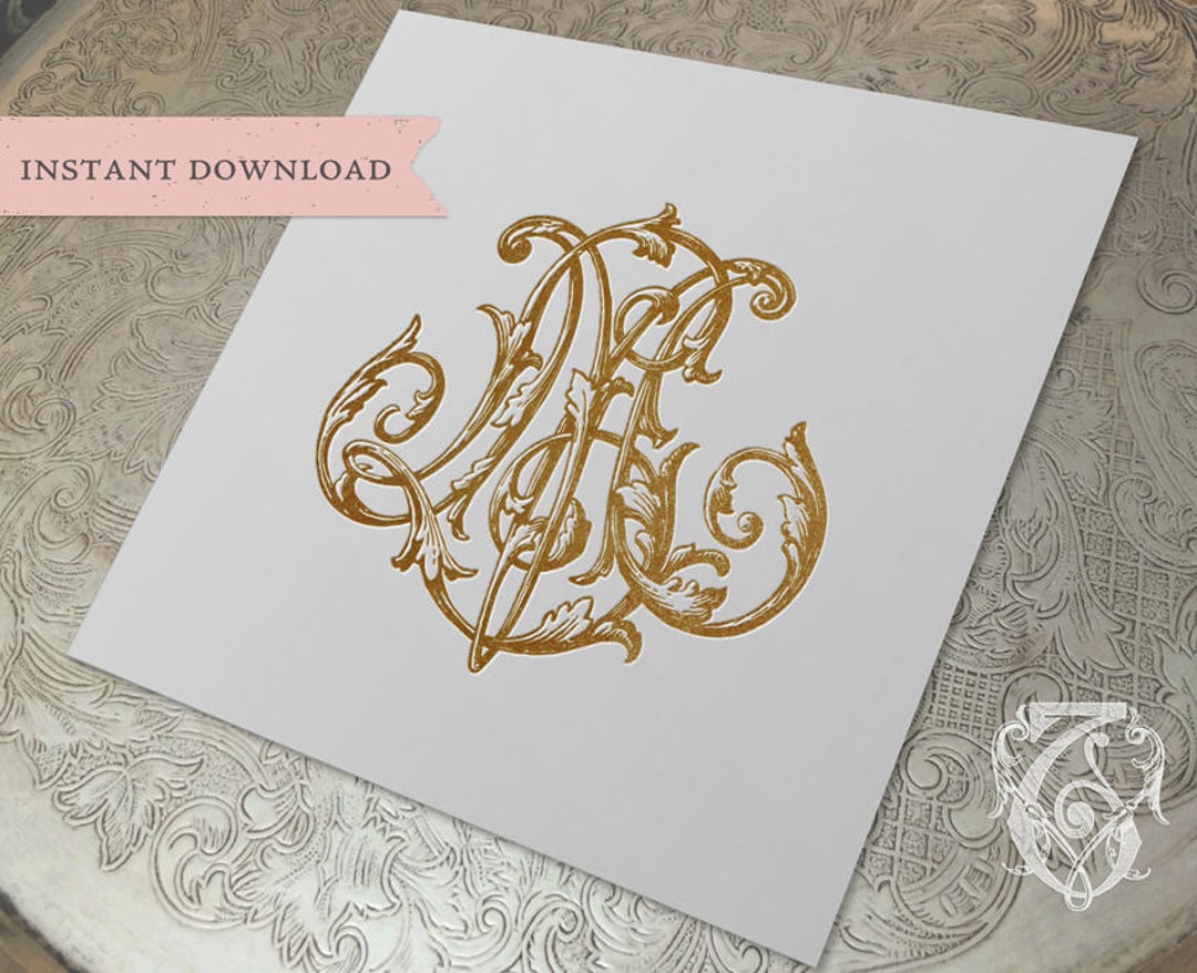 Vintage Monogram LM ML Digital Download L M - Etsy