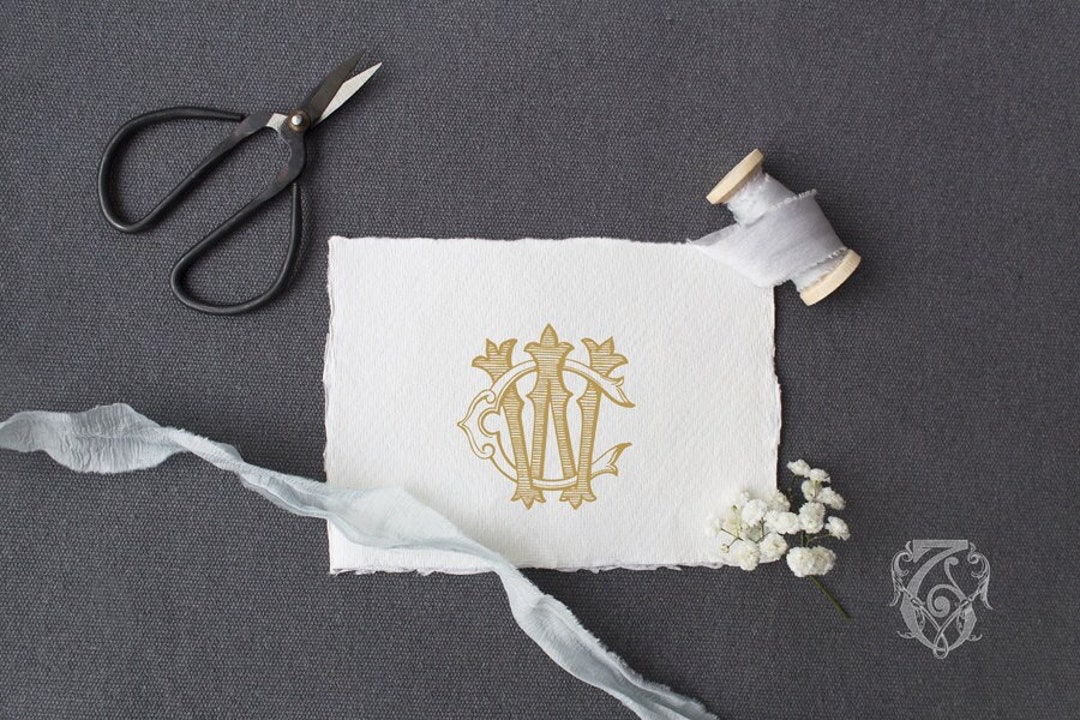 Vintage Monogram WC CW Digital Download W C - Etsy
