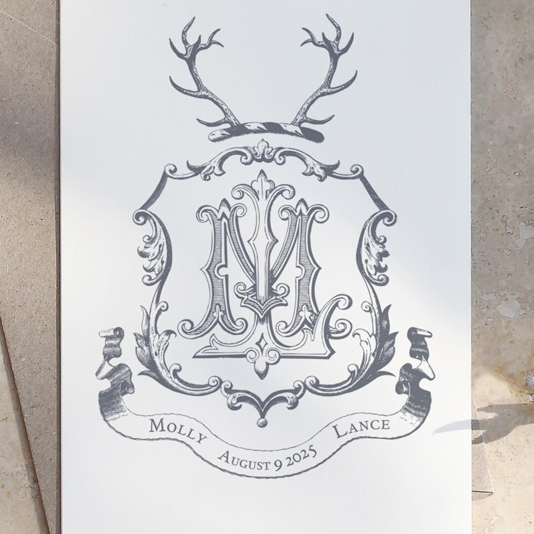Antlers Shield Crest Design Customized With Any Existing Tattered ...