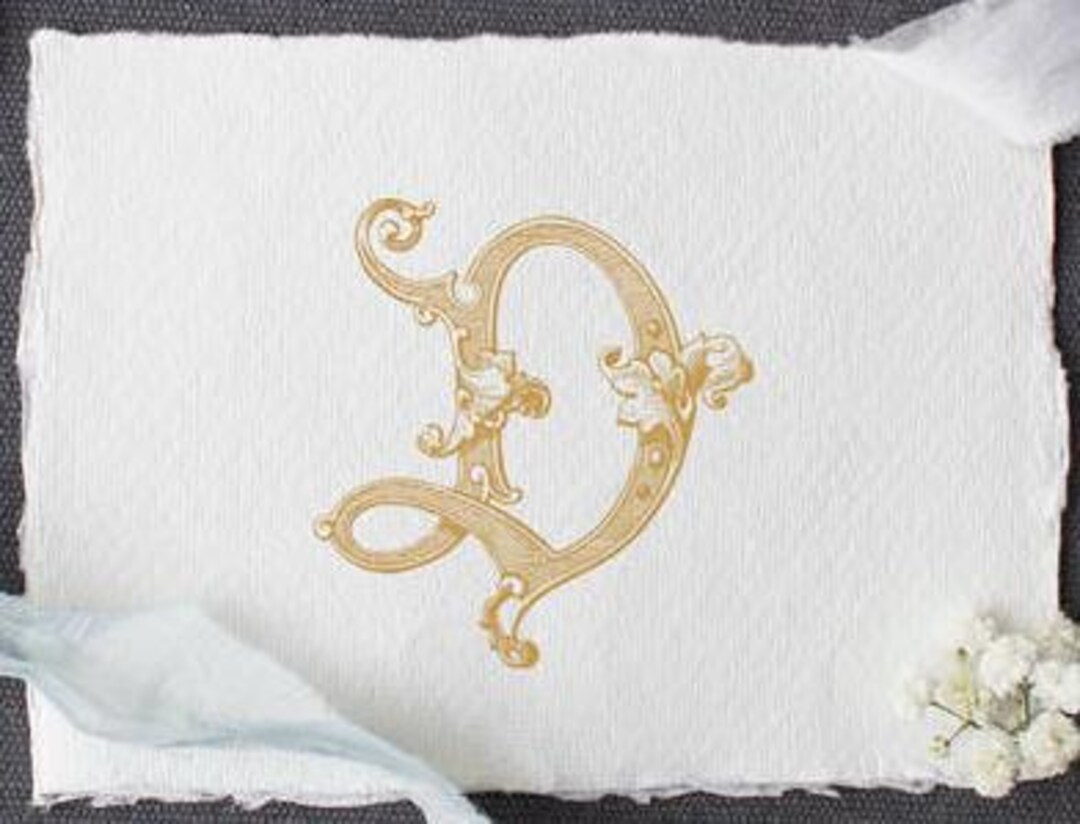 Vintage Crest Ornate Initial D Digital Download - Etsy