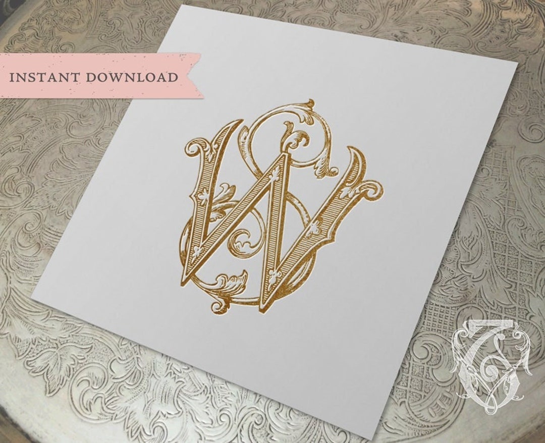 Vintage Monogram SW WS Digital Download S W - Etsy